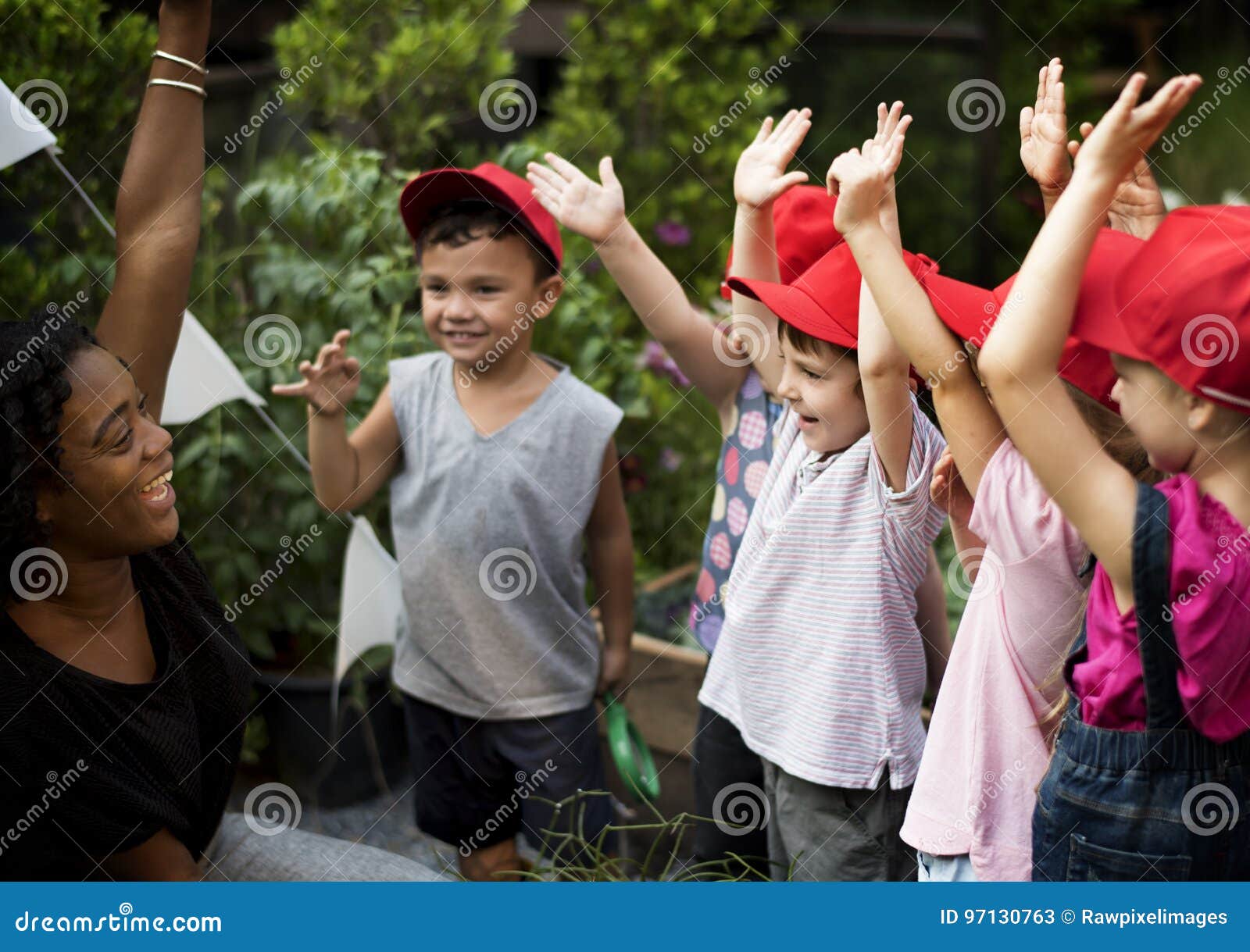 Teacher and Kids School Learning Ecology Gardening Stock Image - Image ...
