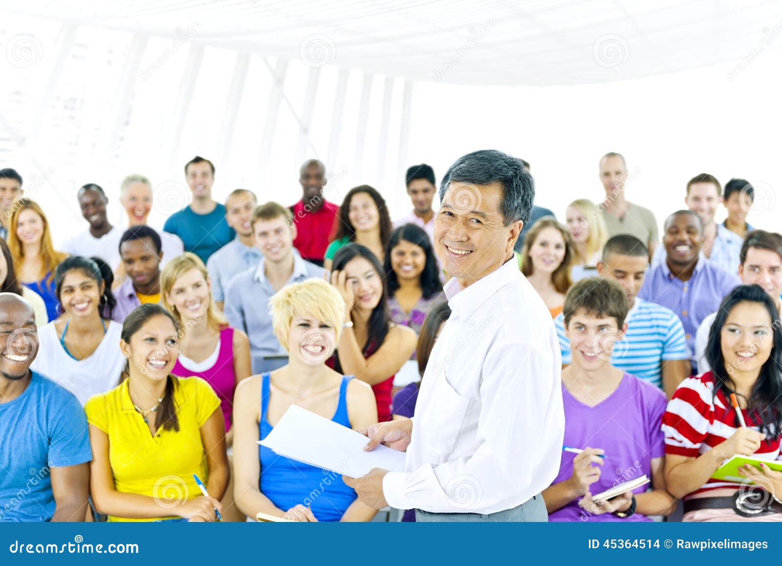 Teacher and Large Group of Student in Lecture Room Stock Photo - Image ...