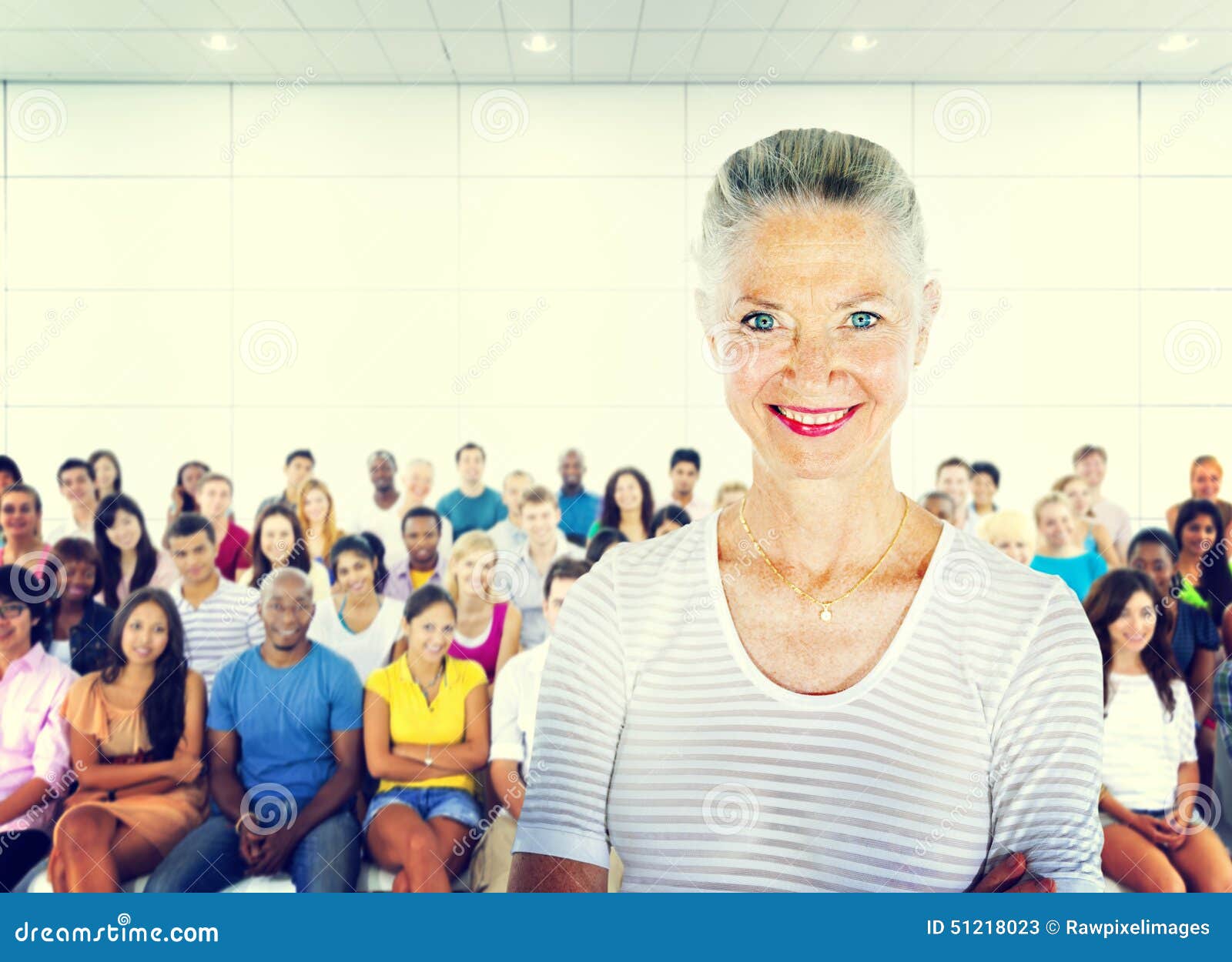 Teacher Large Group of Student Lecture Room Concept Stock Image - Image ...