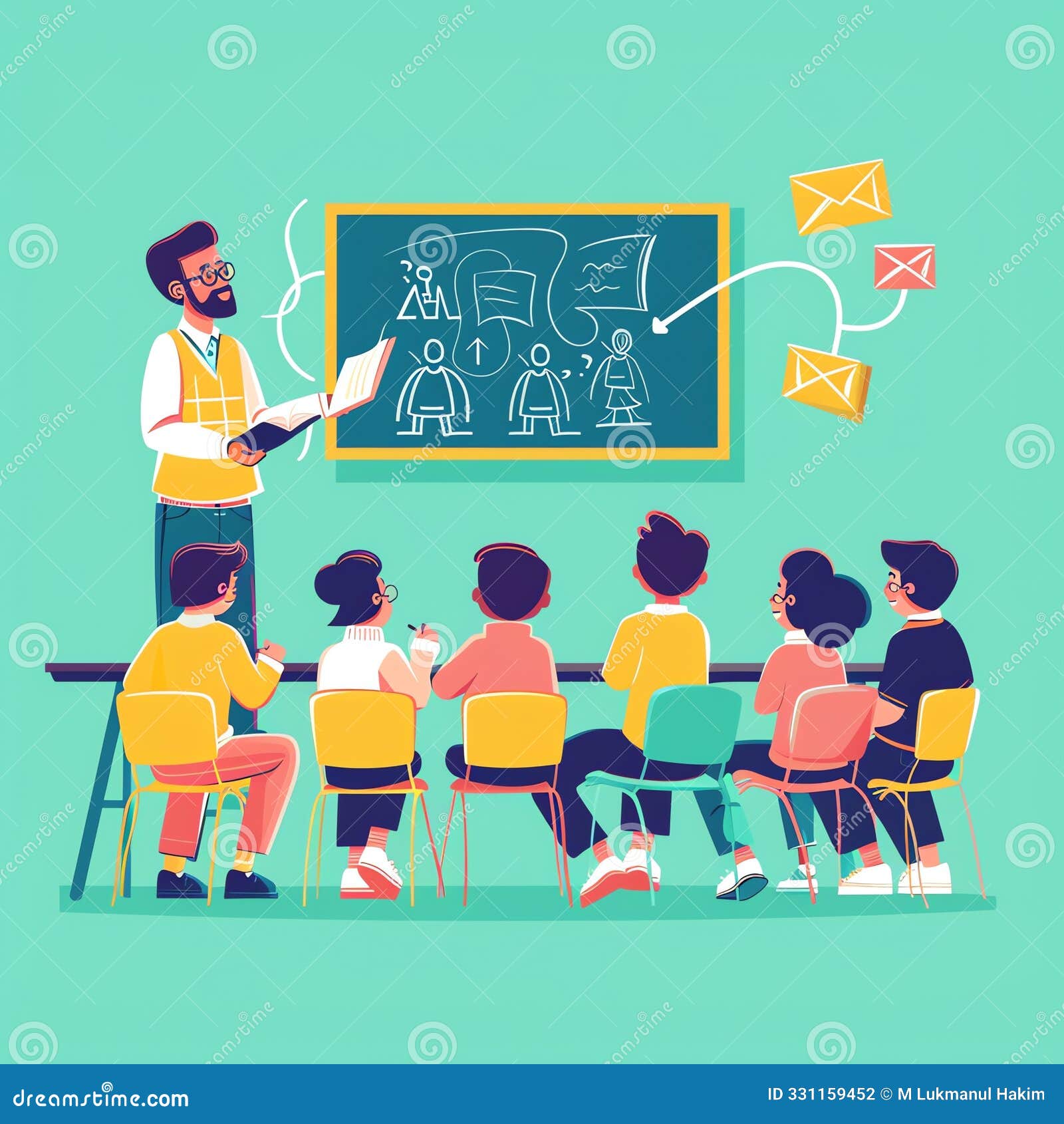Teacher Leading a Classroom Discussion on Growth Development Email Icon ...