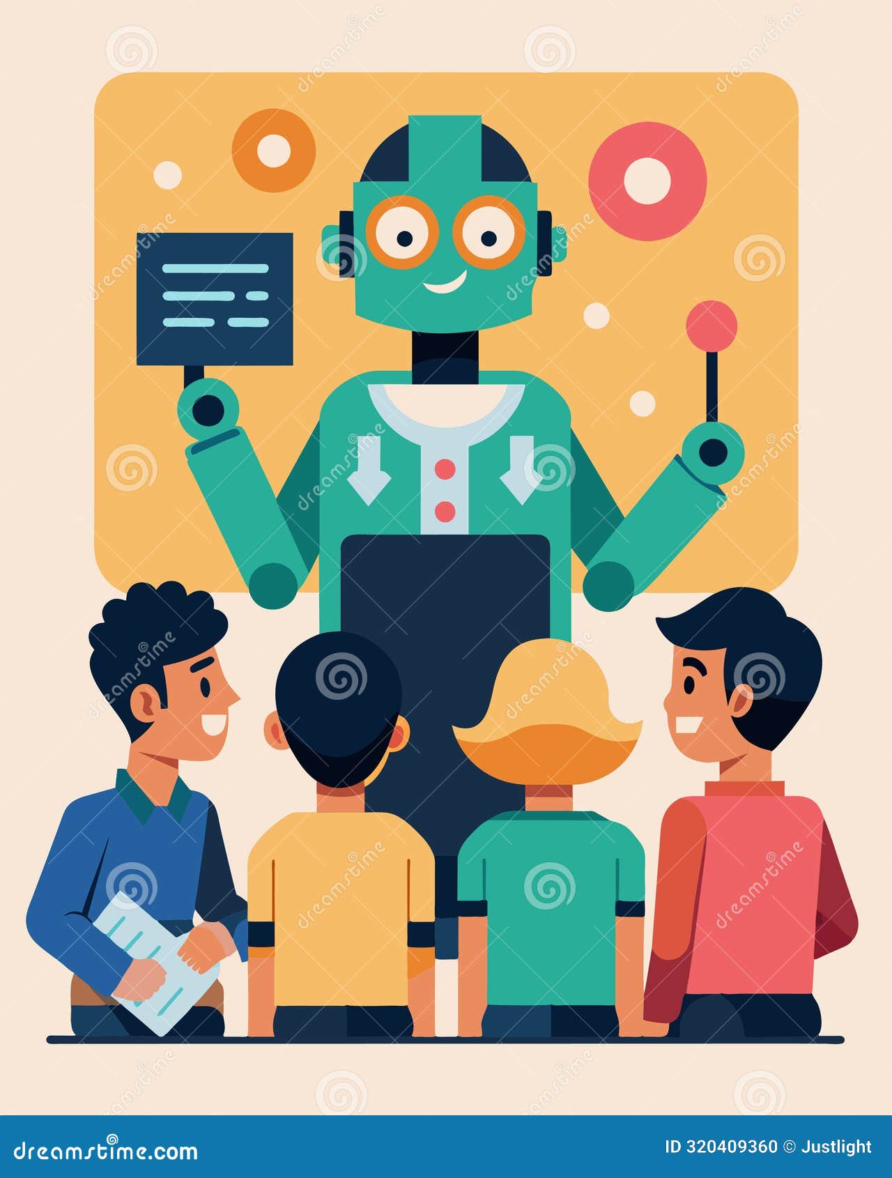 The Teacher Leading a Discussion on the Basics of Robot Mechanics and ...