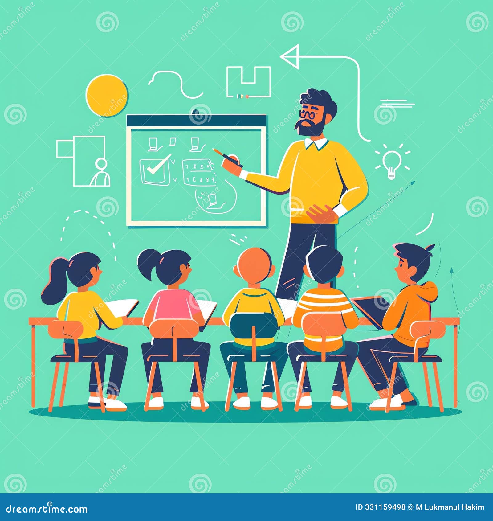 Teacher Leading a Group of Students in a Classroom Setting Stock Photo ...