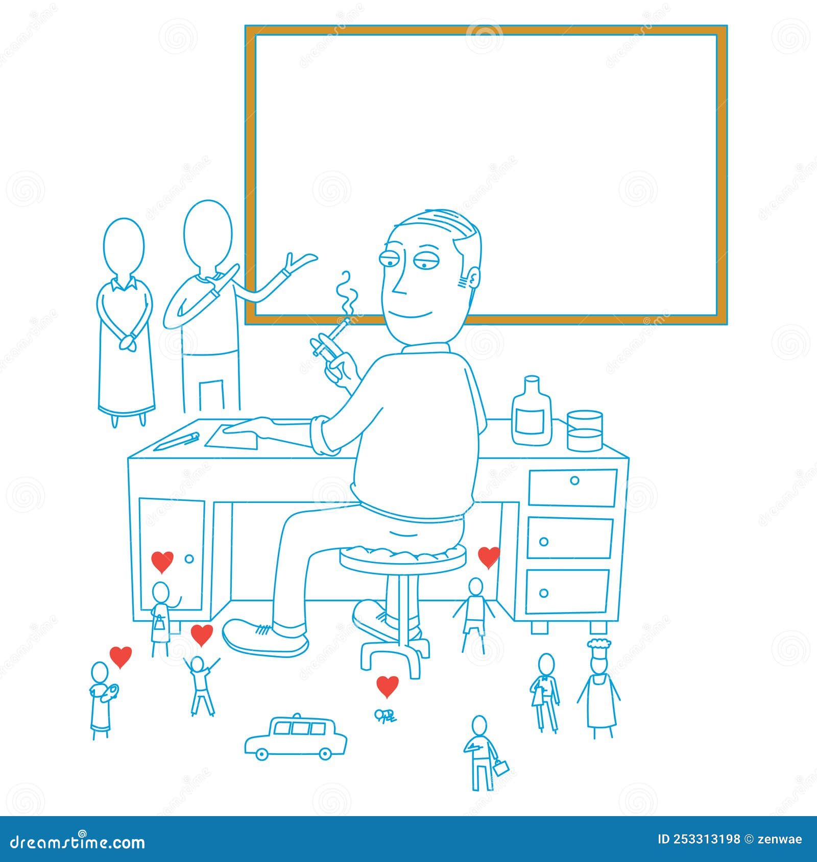 Teacher Learn and Play with His Student Stock Vector - Illustration of ...