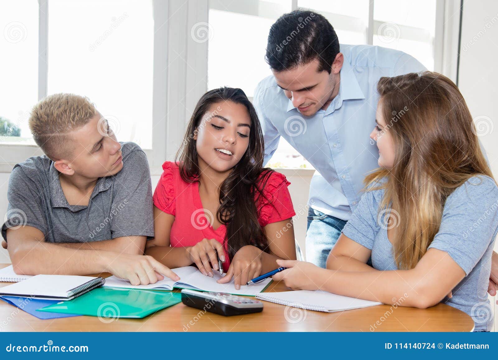 Teacher Learning with Students at Classroom Stock Photo - Image of ...