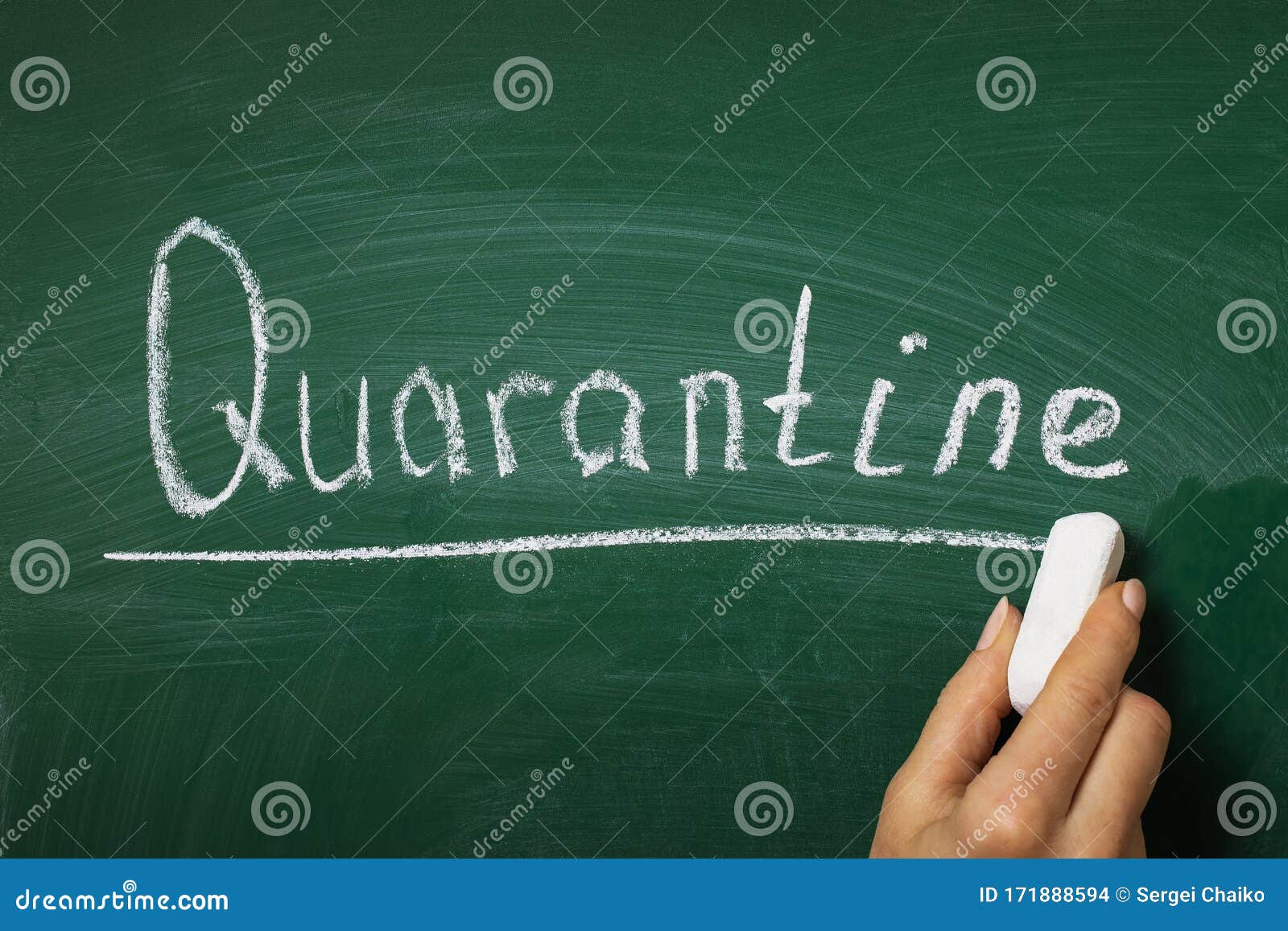 The Teacher Left a Message for the Students with Chalk on the ...