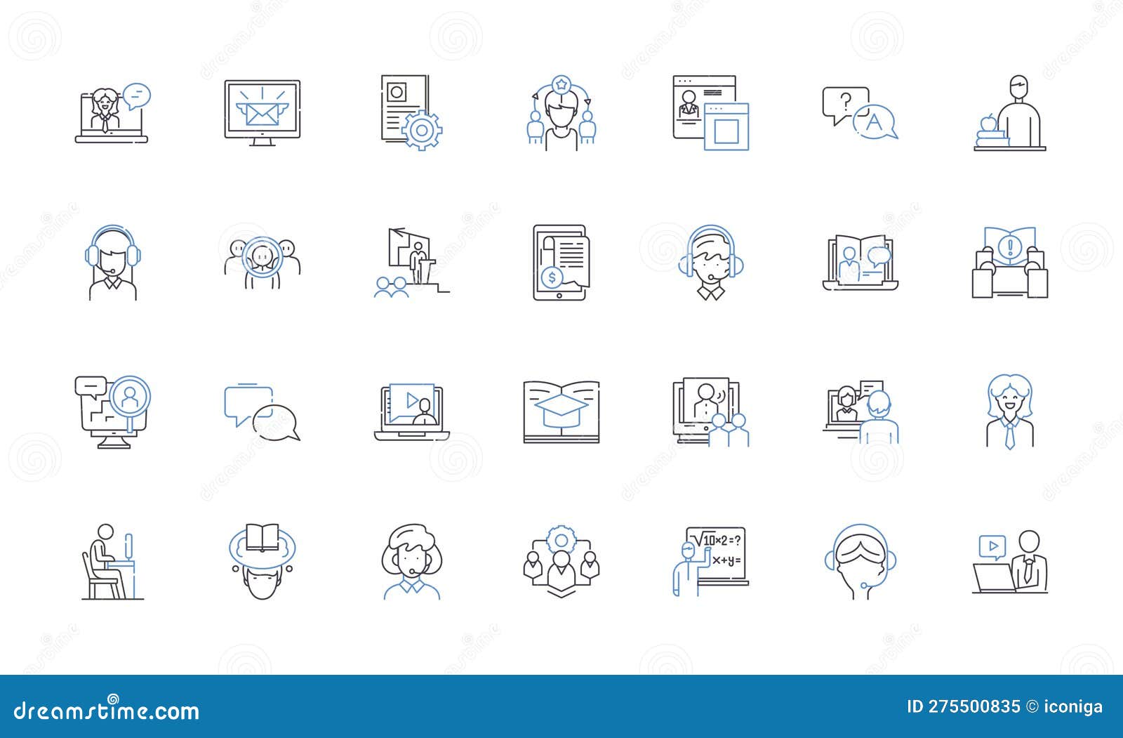 Teacher Line Icons Collection. Mentor, Educator, Instructor, Coach ...