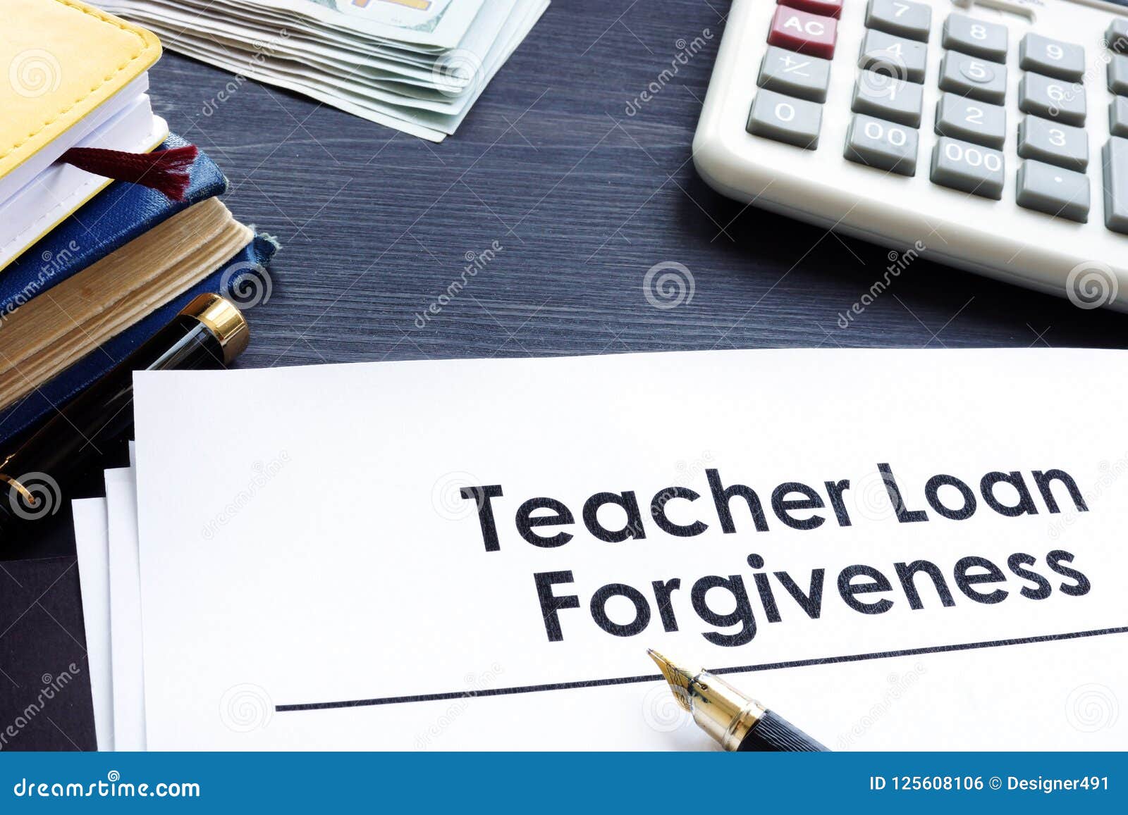 Teacher Loan Forgiveness Documents on a Table. Stock Photo - Image of ...