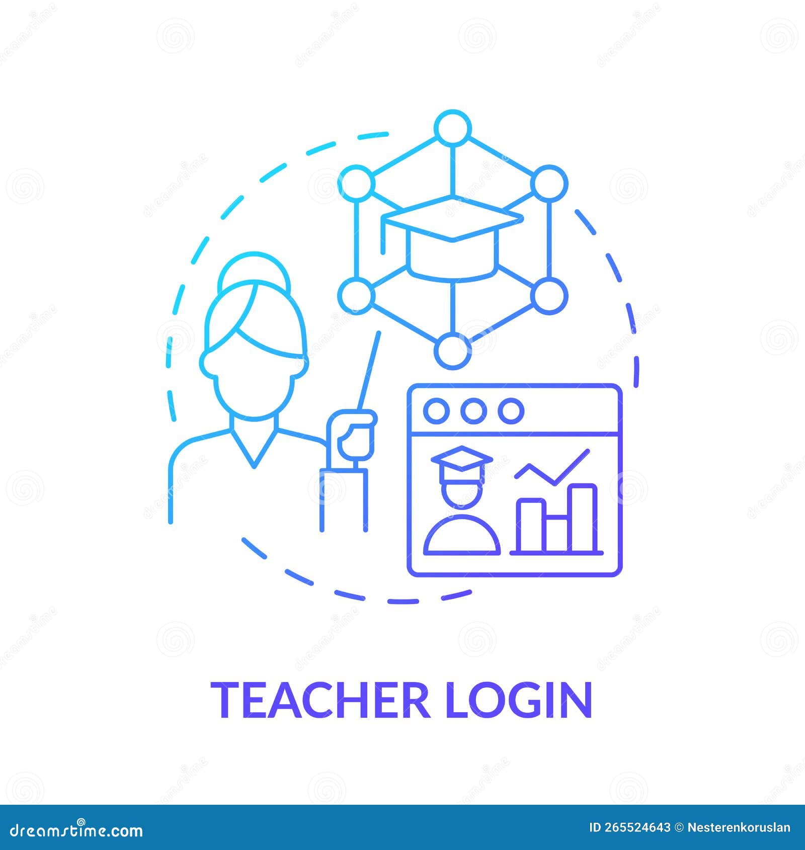 Teacher Login Blue Gradient Concept Icon Stock Vector - Illustration of ...