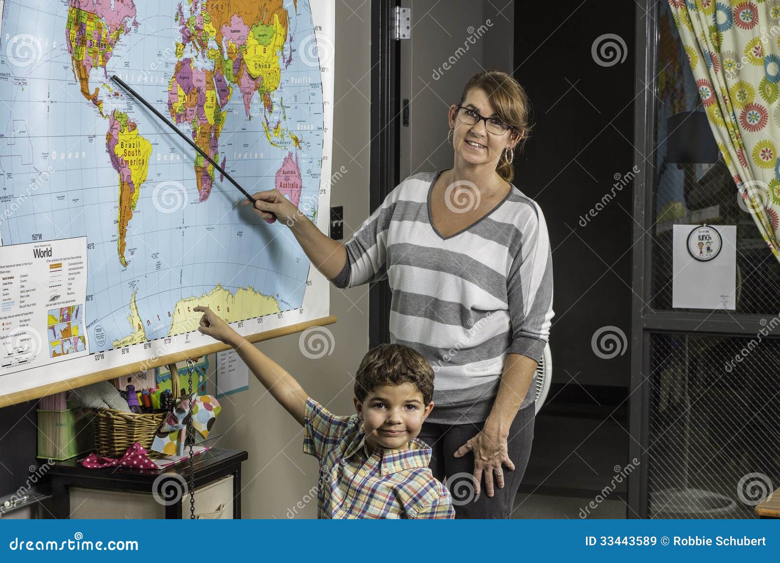 Teacher Map 2 stock image. Image of adult, school, explaining - 33443589