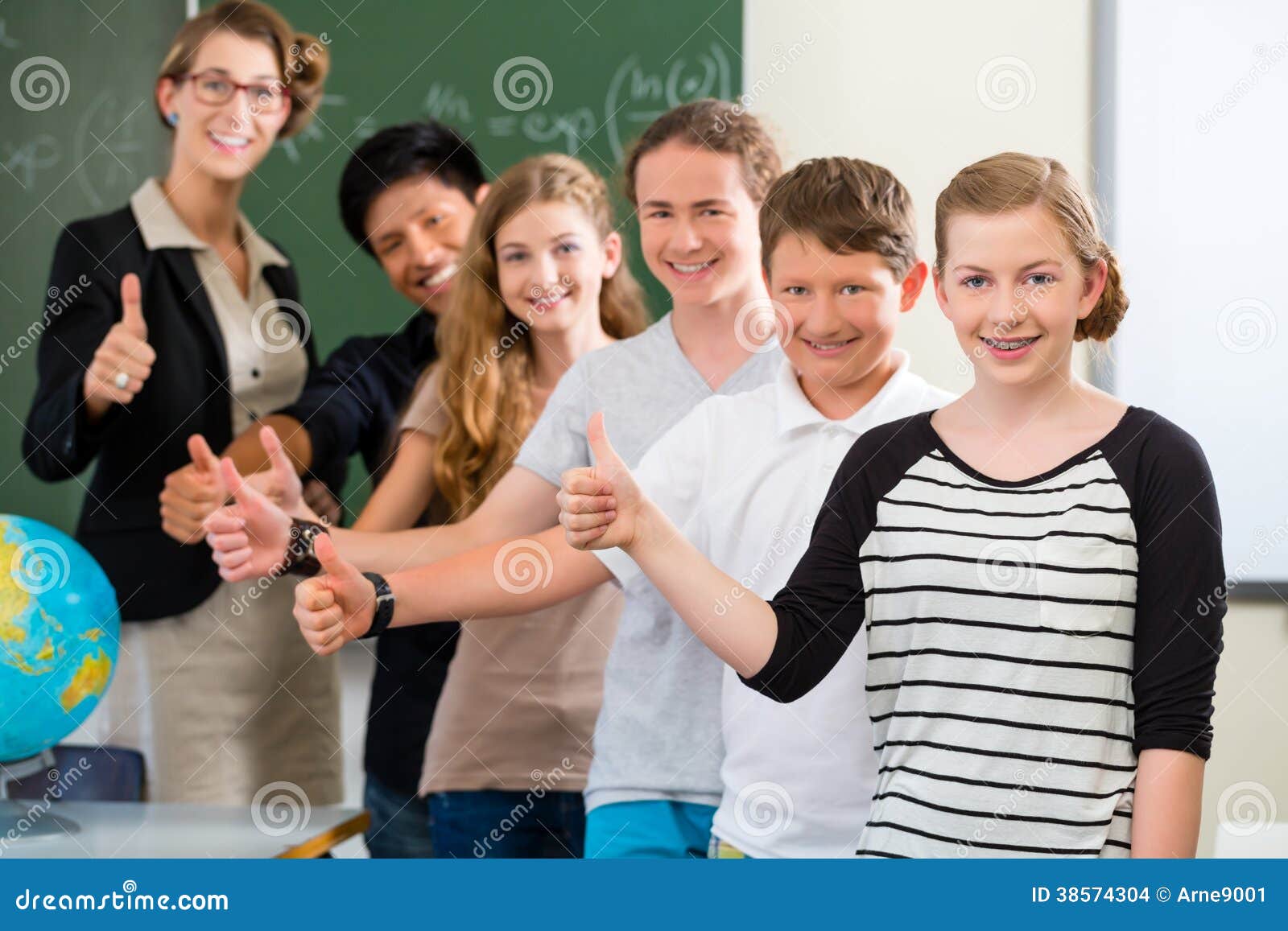 Teacher Motivating Students in School Class Stock Photo - Image of ...
