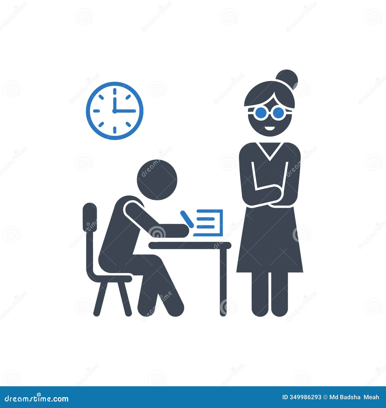 Teacher Observing Student Icon Cartoon Vector | CartoonDealer.com ...