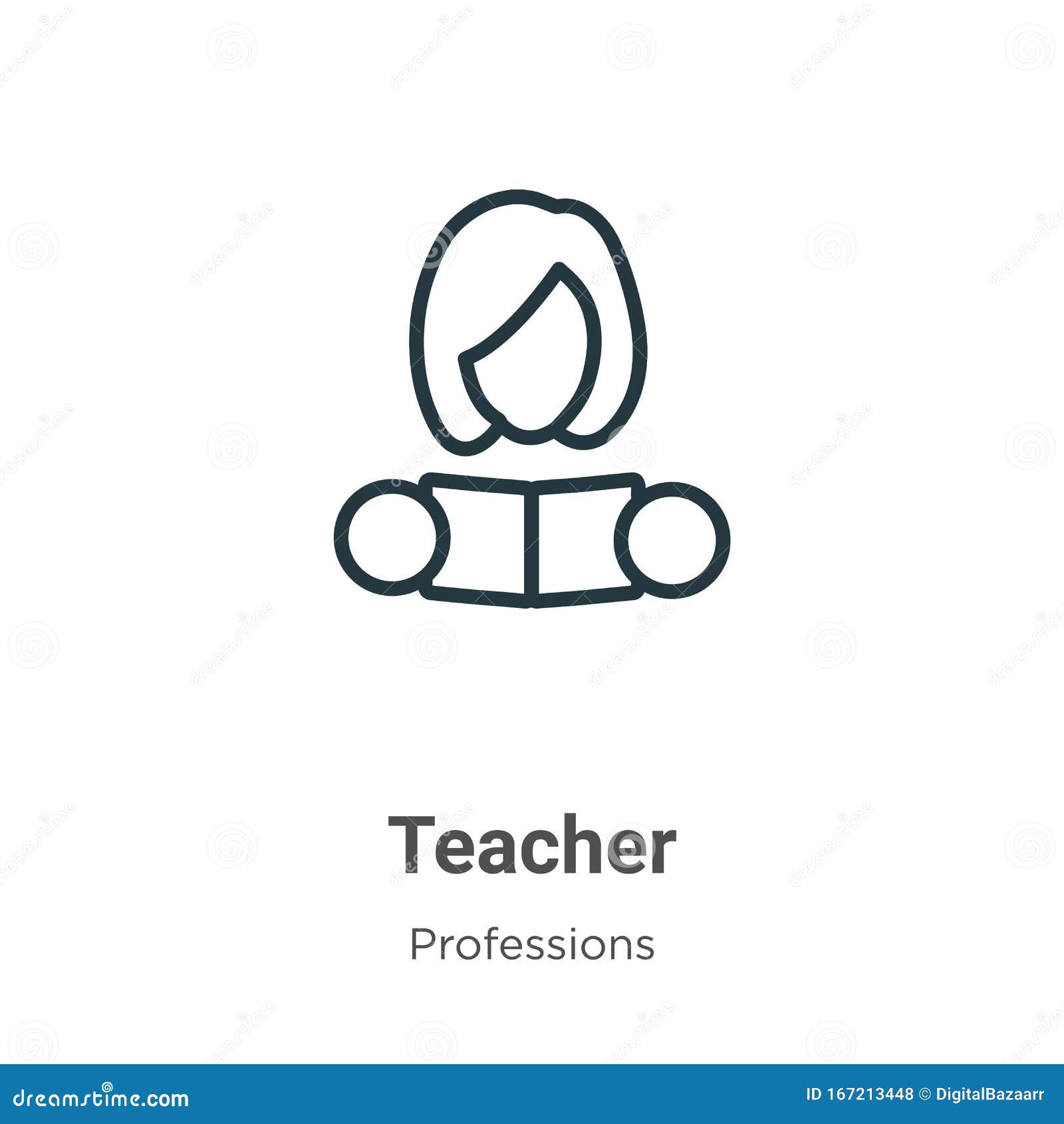 Teacher Outline Vector Icon. Thin Line Black Teacher Icon, Flat Vector ...