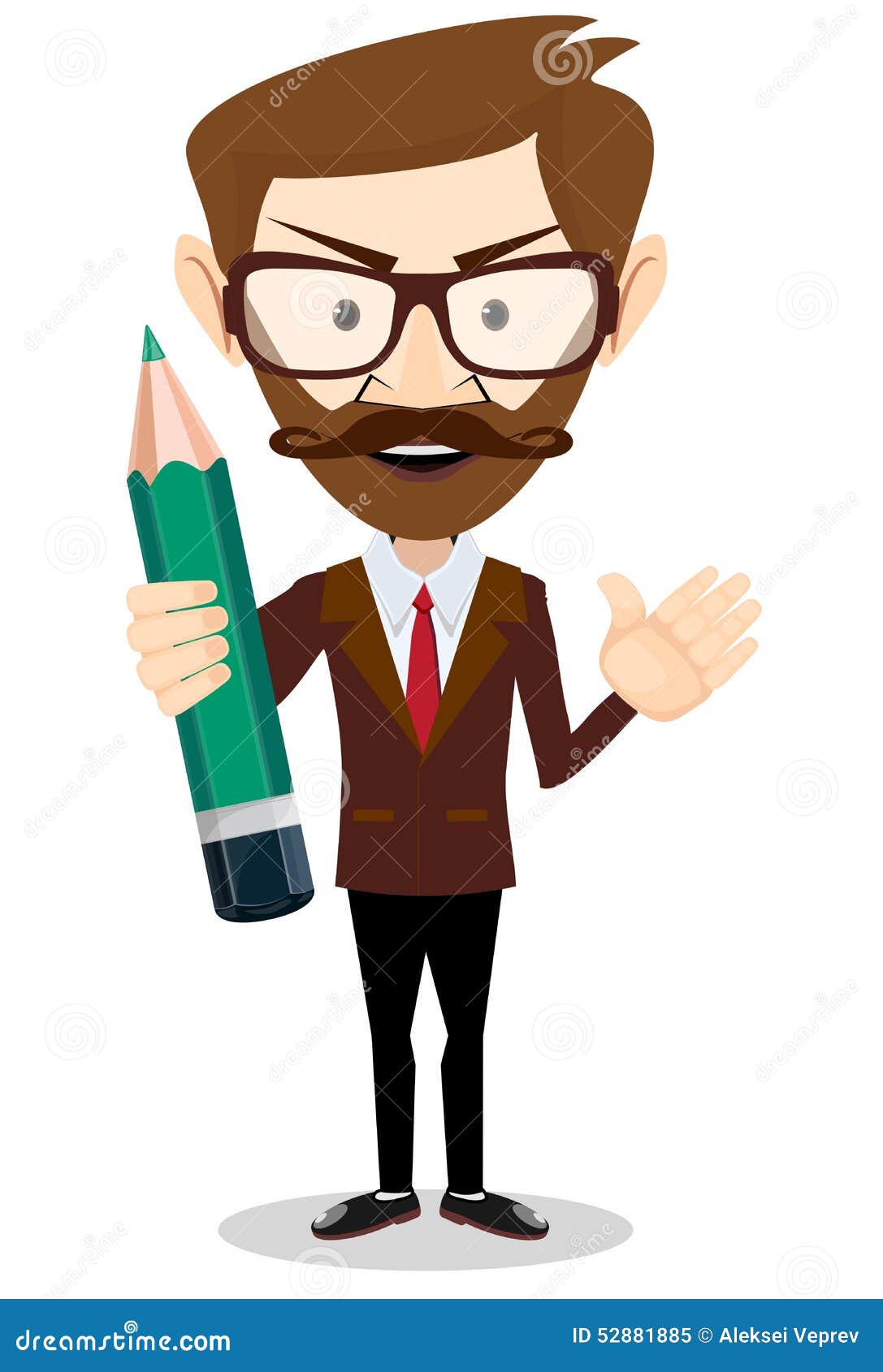 Teacher with a Pencil To Correct and Study, Vector Illustration Stock ...
