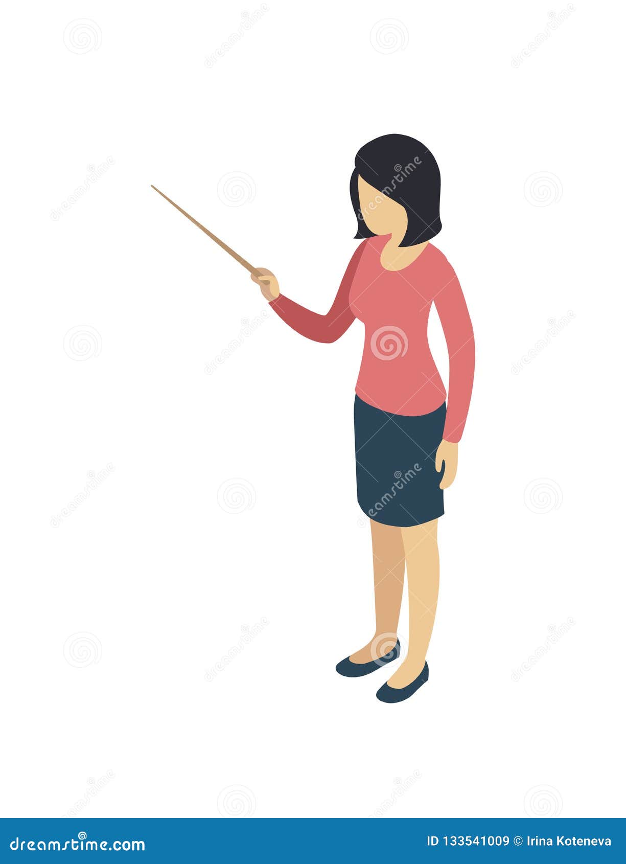 Teacher with Pointer 3d Isometric Icon Stock Illustration ...