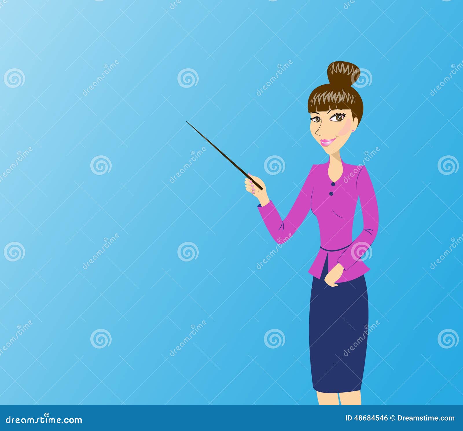 A teacher with a pointer stock illustration. Illustration of pointer ...