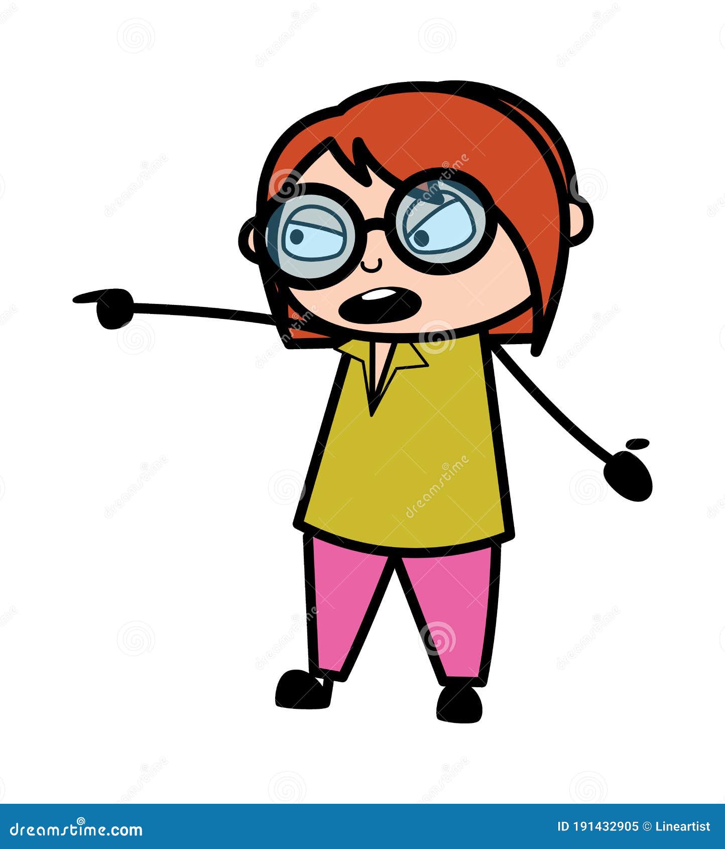 Teacher Pointing Finger Cartoon Stock Illustration - Illustration of ...