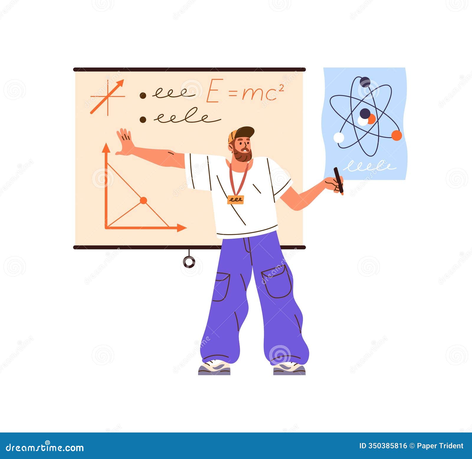 Happy Physicist Comic Book Style Words. Cartoon Vector | CartoonDealer ...