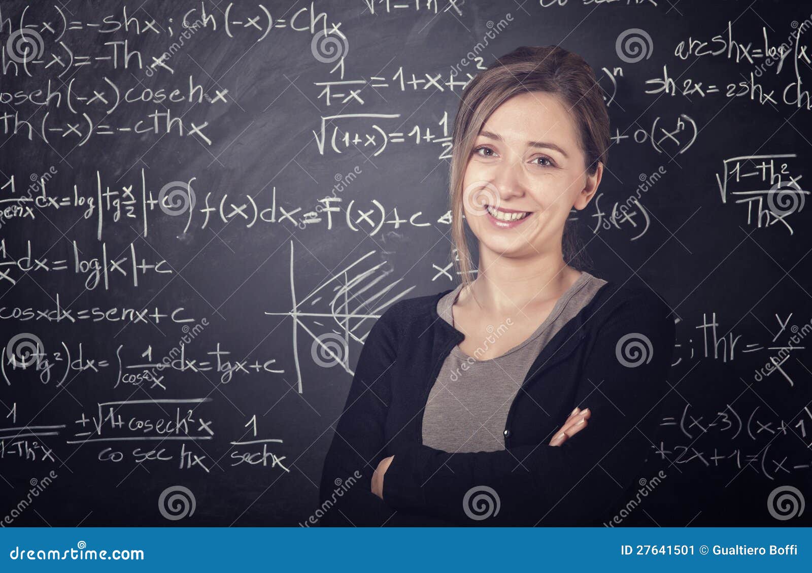 Teacher portrait stock image. Image of teach, chalkboard - 27641501