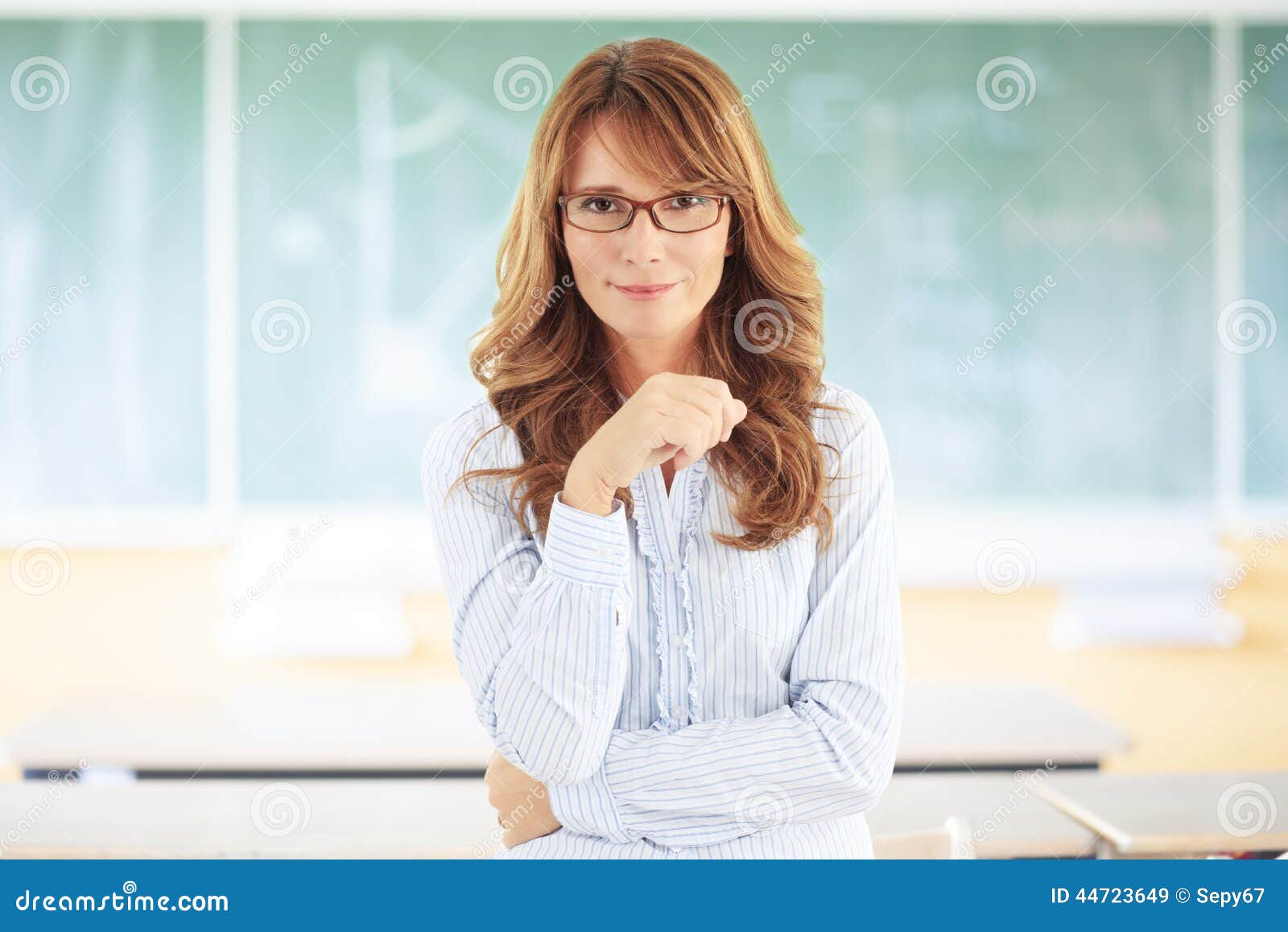 Teacher portrait stock image. Image of standing, campus - 44723649