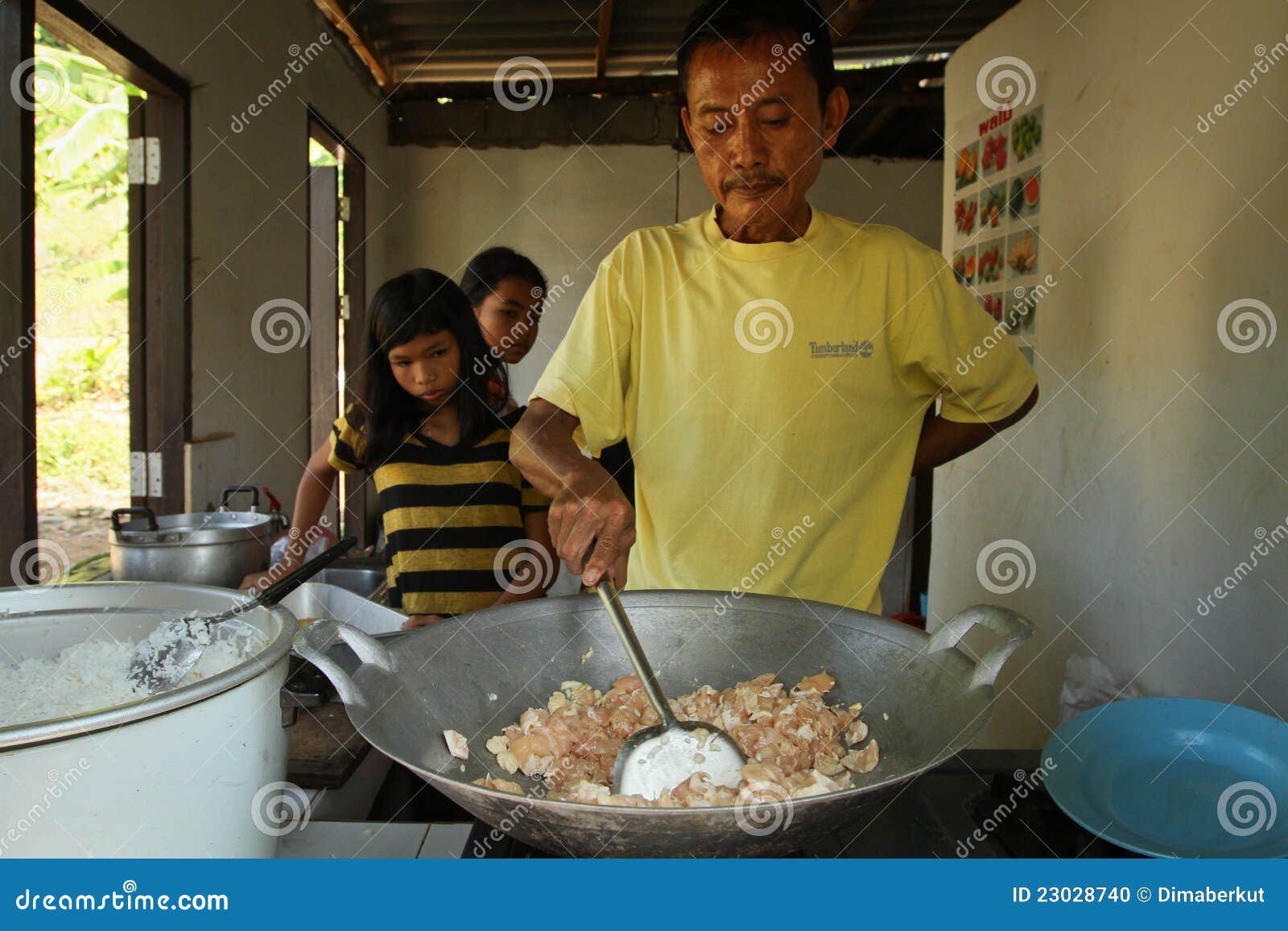 Teacher Prepares a Meal for Deprived Children Editorial Image - Image ...