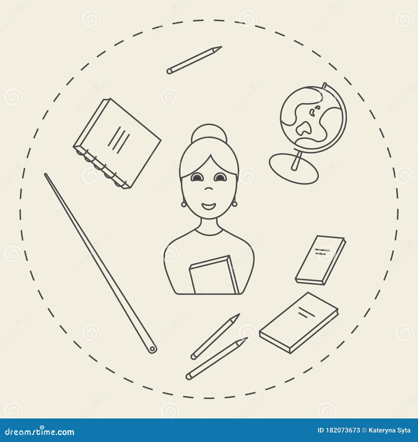 Teacher Profession Set of Icons Stock Vector - Illustration of isolated ...