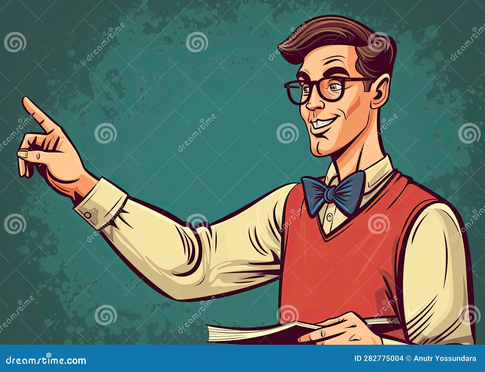 Teacher Professor is Pointing on Blackboard for Educational Concept ...