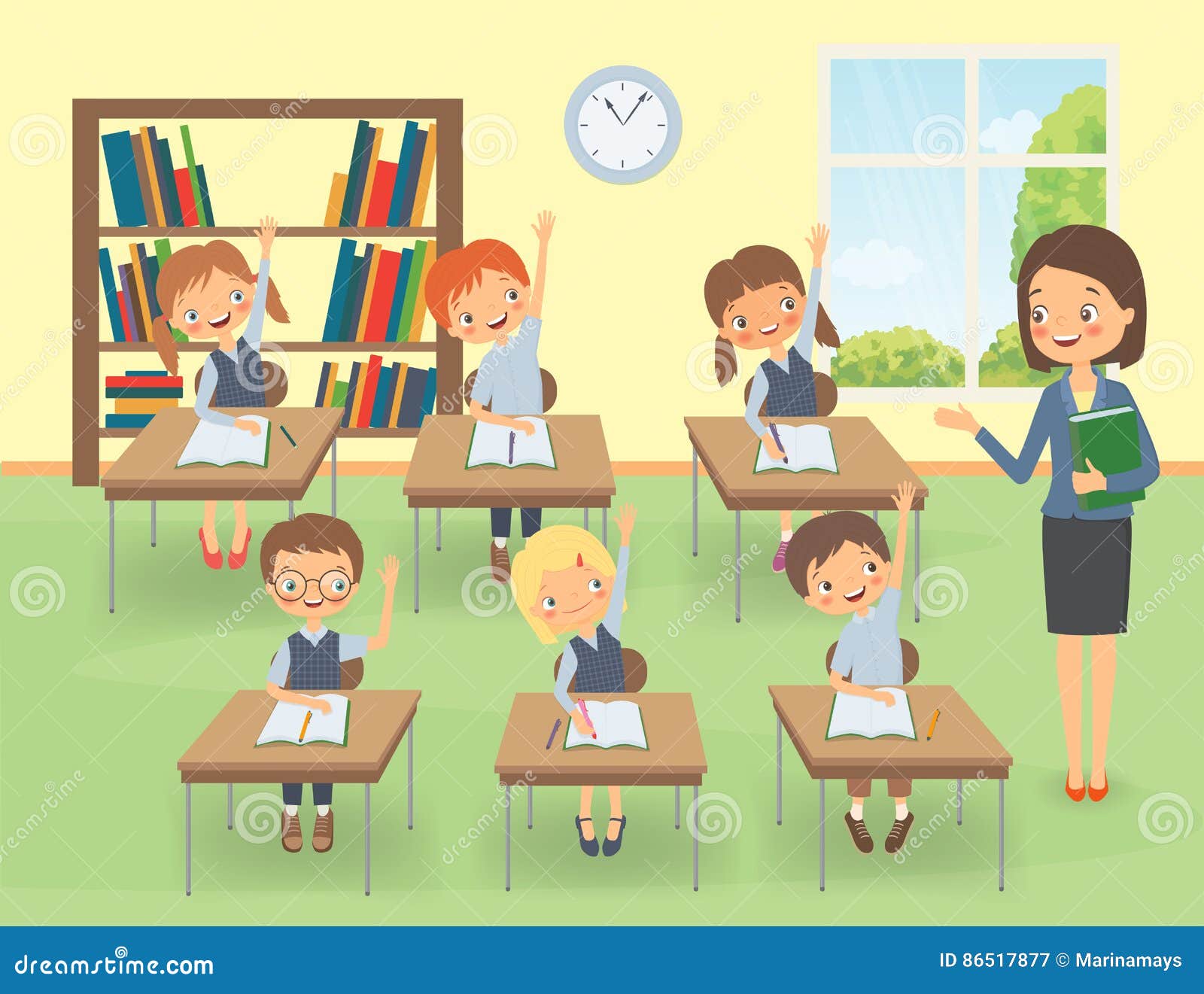 Teacher with Pupils in a Classroom at a Lesson Stock Vector ... Teacher with Pupils in a Classroom at a Lesson Stock Vector ...