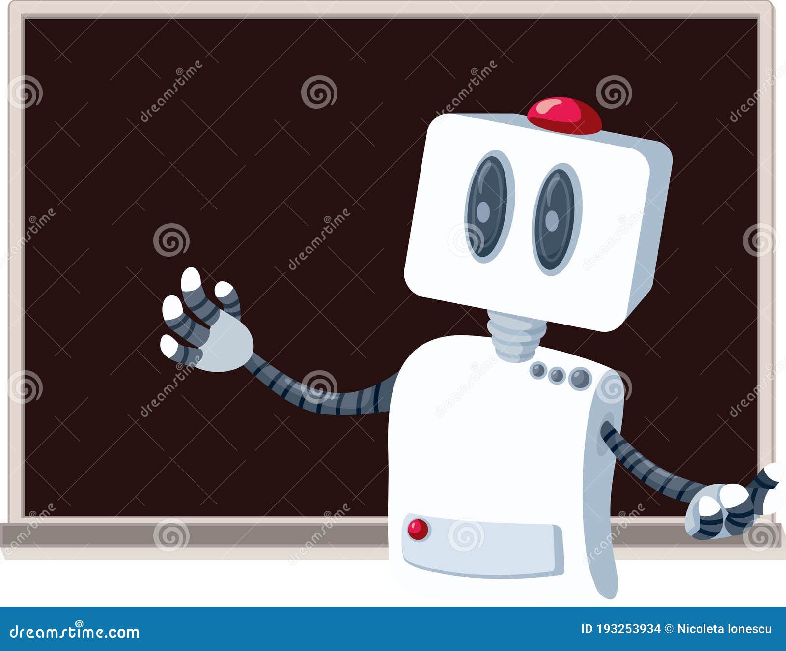 Teacher Robot in Front of a Blackboard Cartoon Stock Vector ...