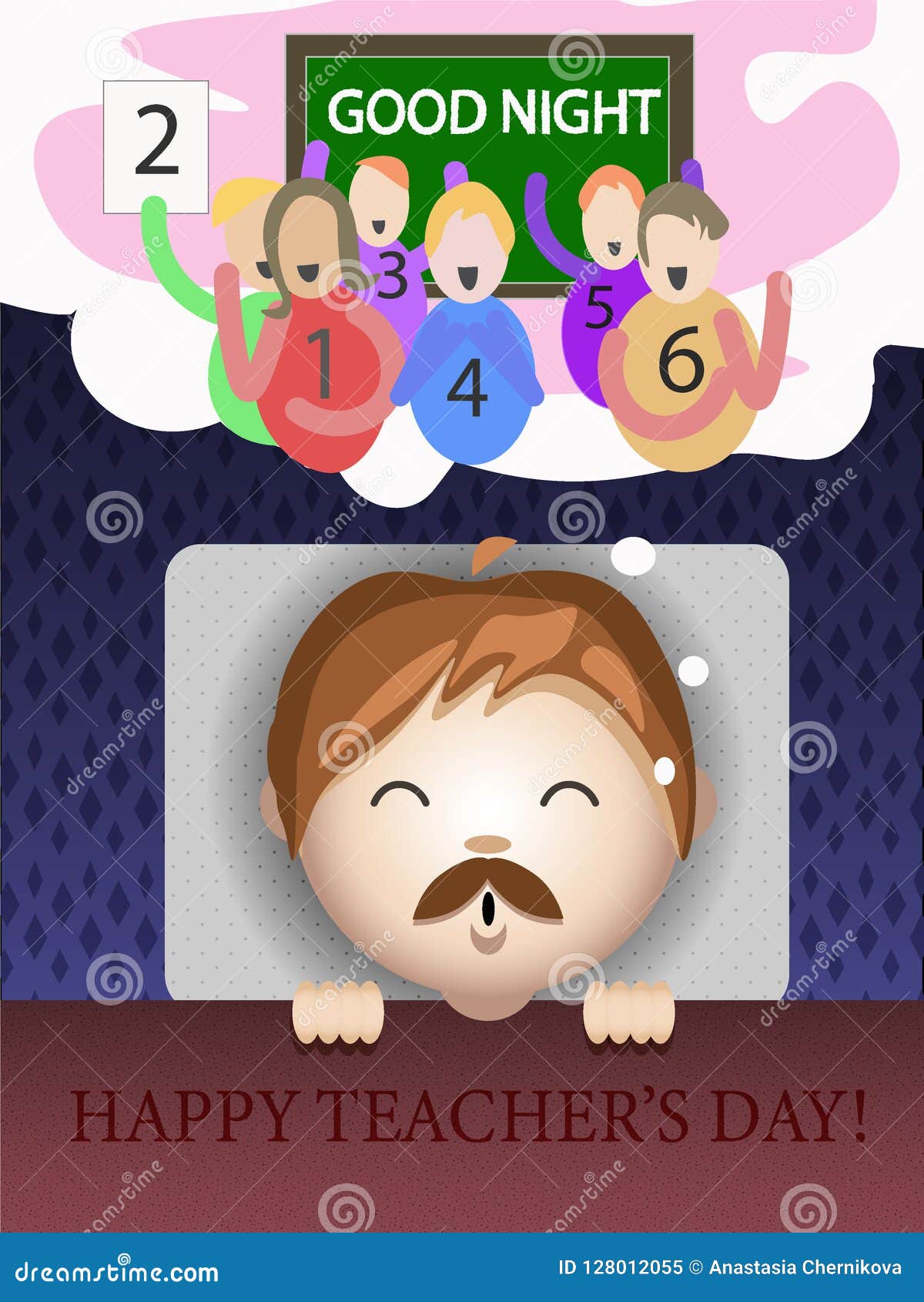 Teacher`s night stock vector. Illustration of student - 128012055