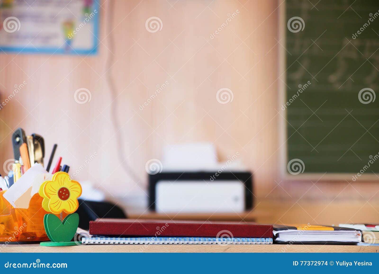 Teacher S Table in the Class Stock Photo - Image of homework, school ...