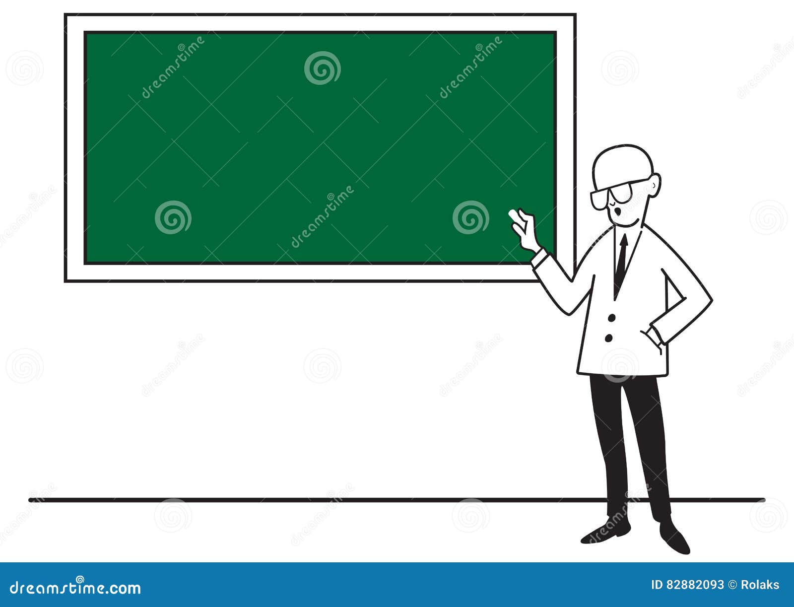 A Teacher at the School Board Stock Vector - Illustration of professor ...
