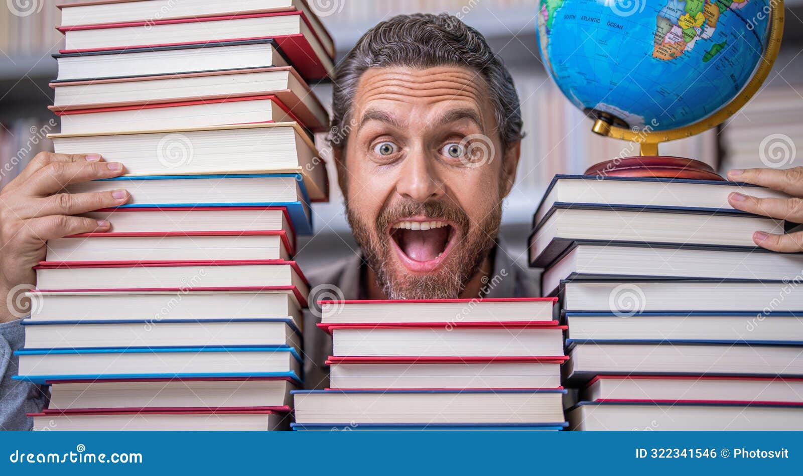 Teacher in School Do Homework Reading Books Getting Knowledge and ...