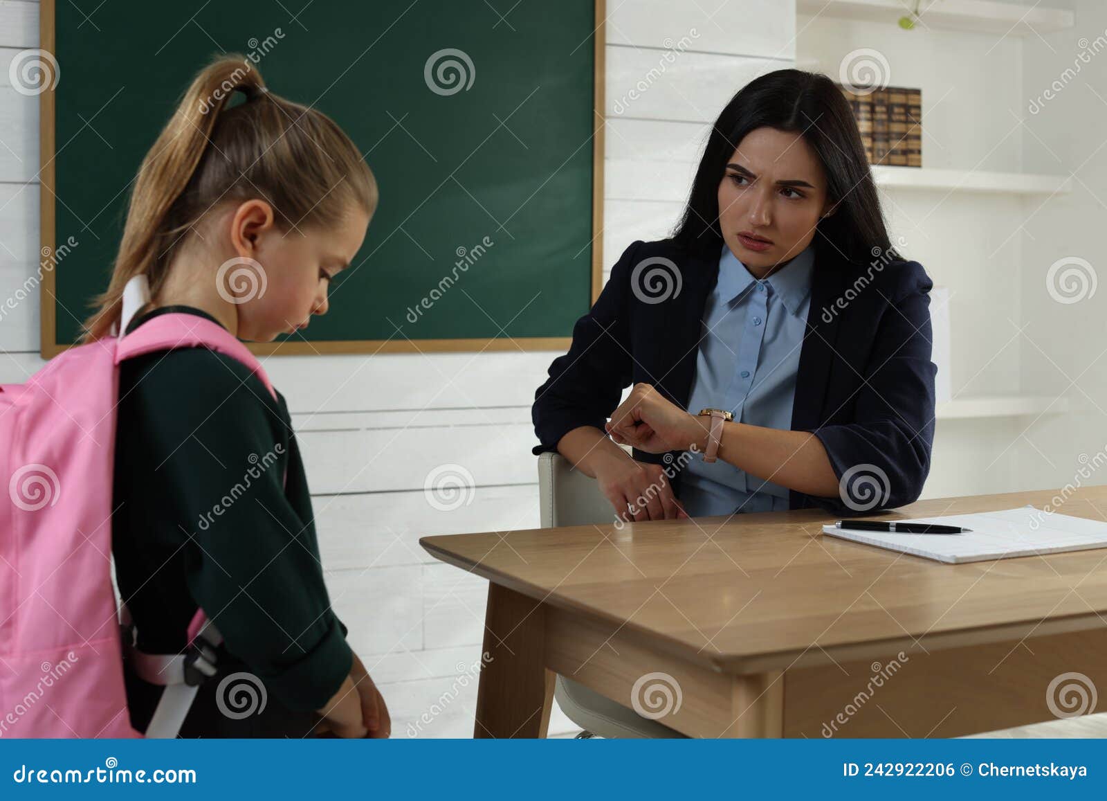 Teacher Scolding Student In Library Royalty-Free Stock Photo ...
