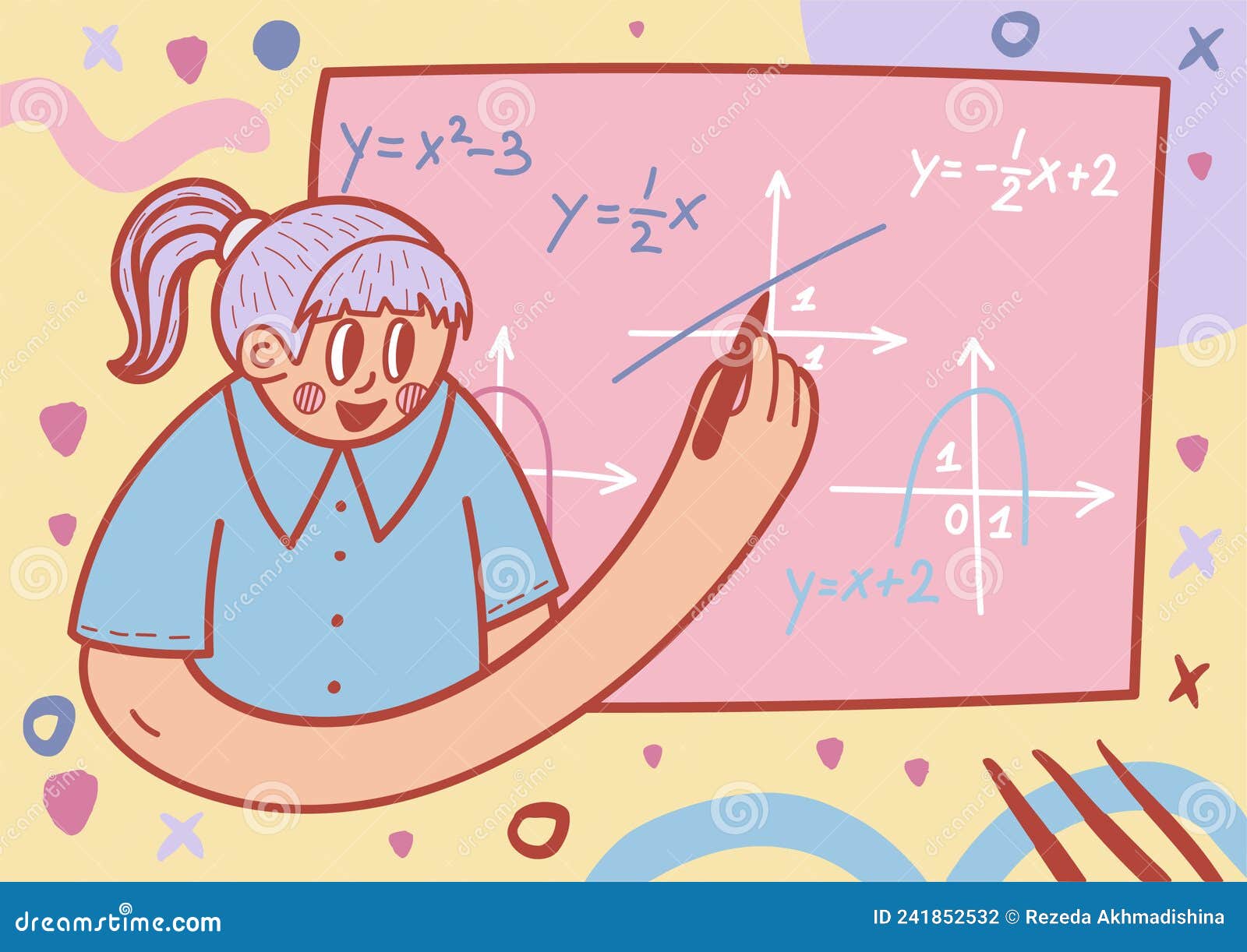 Teacher Showing Math Example Stock Vector - Illustration of educational ...