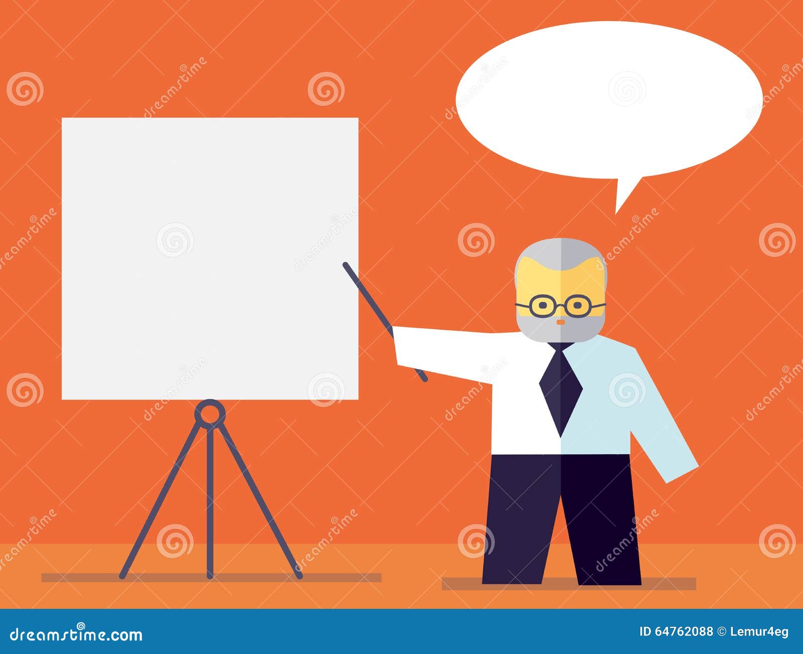 Teacher shows on board stock vector. Illustration of explains - 64762088