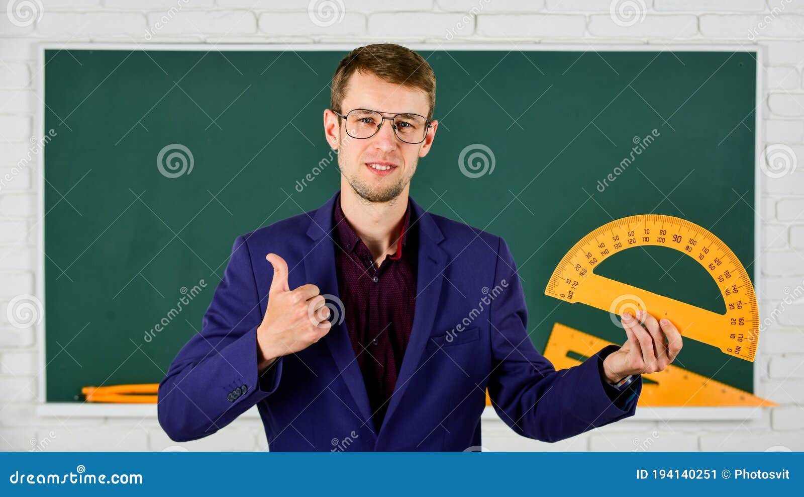 Teacher Smart Woman With Book Explain Topic Near Chalkboard. School ...