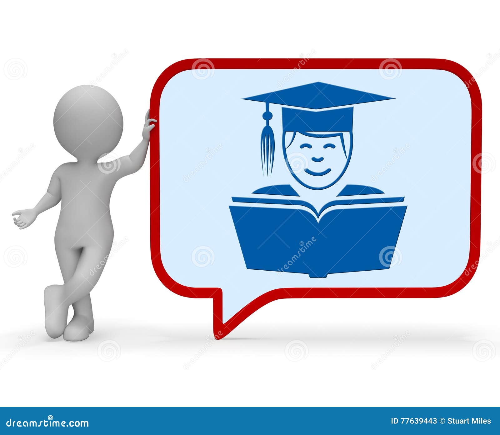 Teacher Speech Bubble Represents Give Lessons and Communication 3d ...