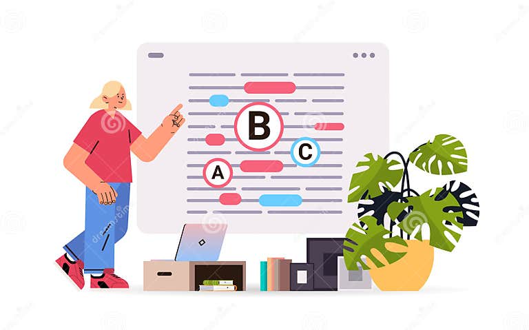 Teacher Spelling Error Checking Grammar and Punctuation Mistake Detection Concept Horizontal ...