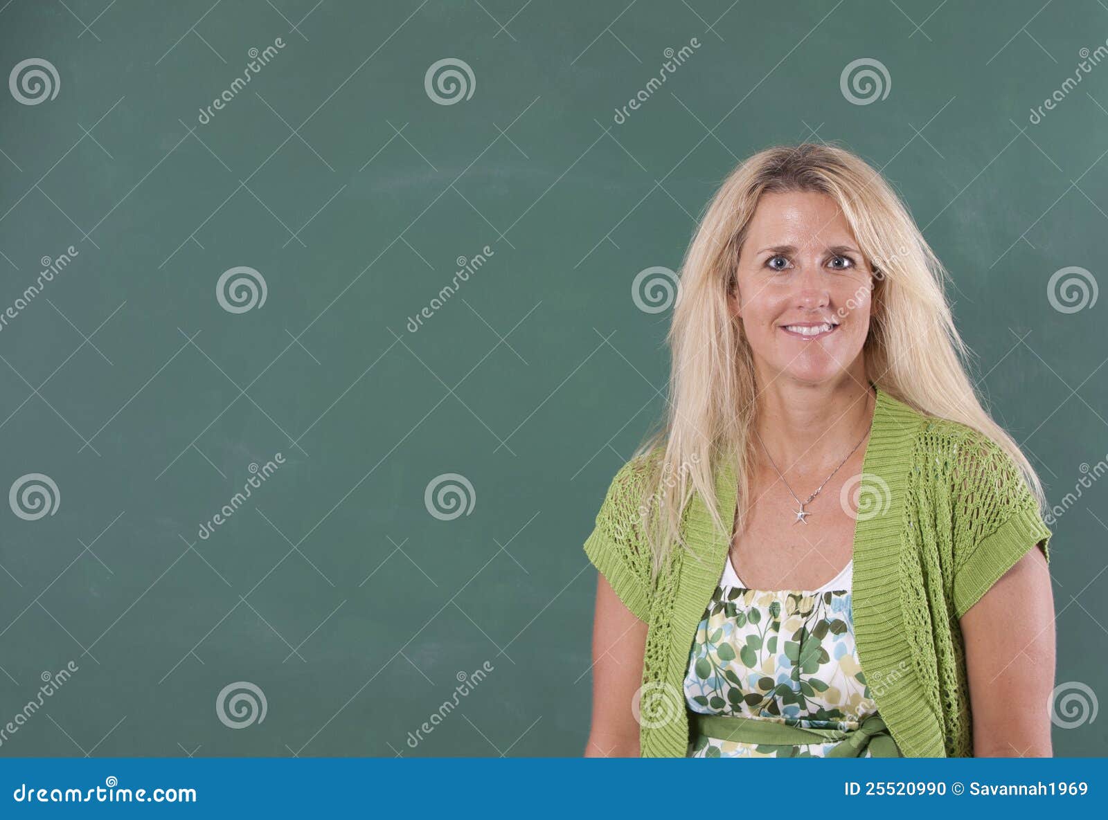 Teacher Standing by Chalkboard Stock Photo - Image of occupation, woman ...