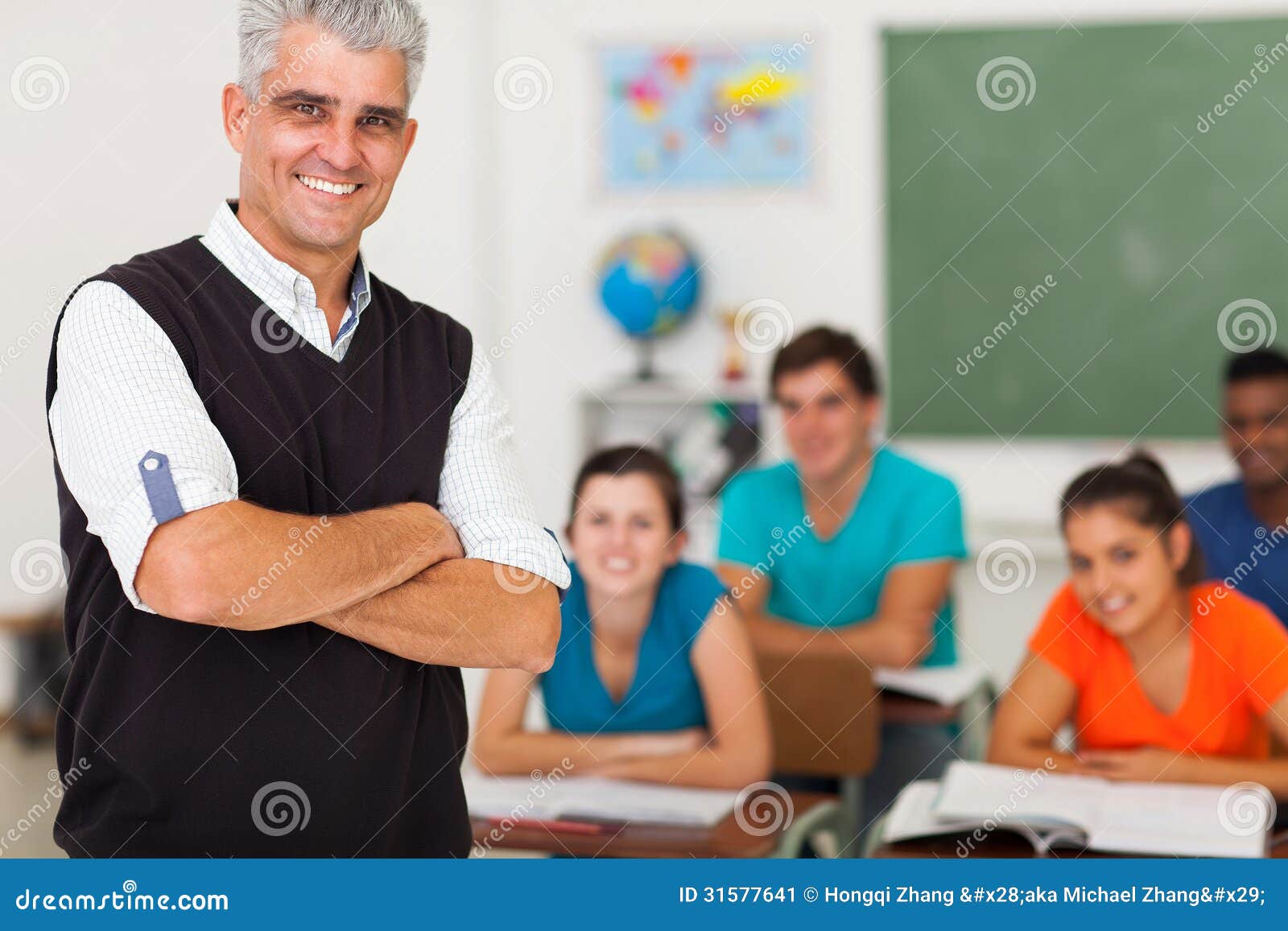 Teacher standing class stock image. Image of caucasian - 31577641