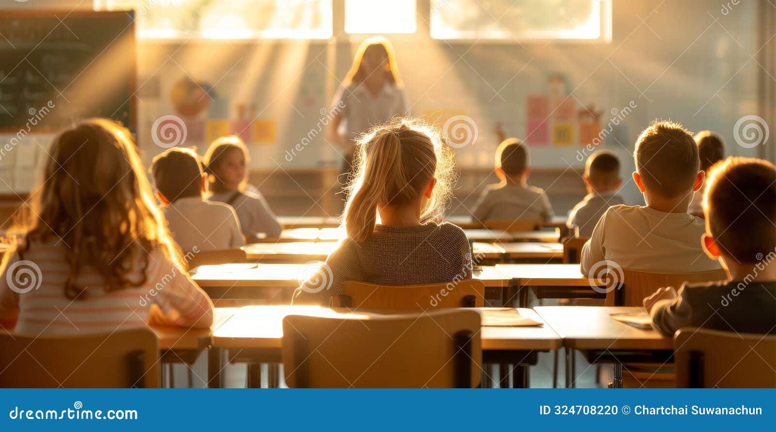 A Teacher is Standing in Front of a Classroom Full of Students by AI ...