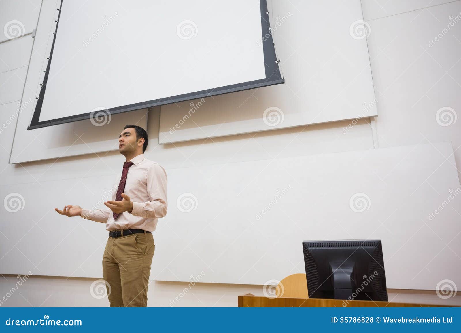 Teacher Standing in the Lecture Hall Stock Photo - Image of standing ...