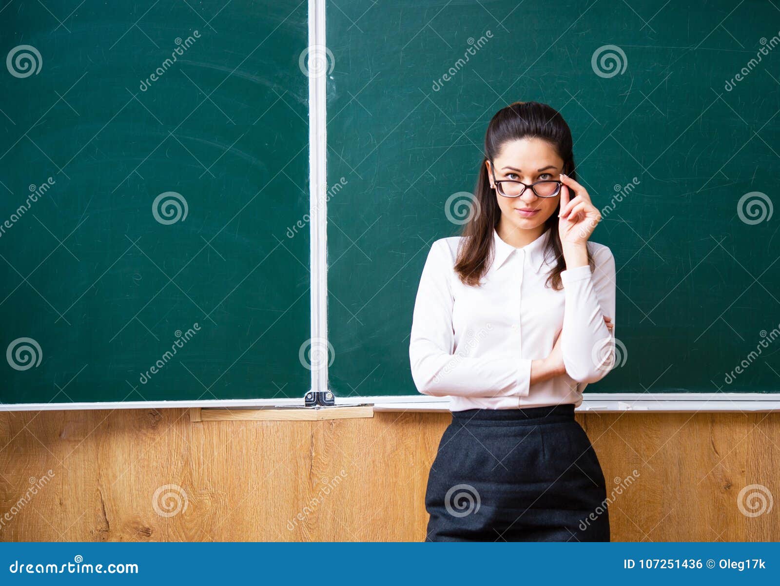 Teacher Standing Next To the Board Stock Photo - Image of chalkboard ...