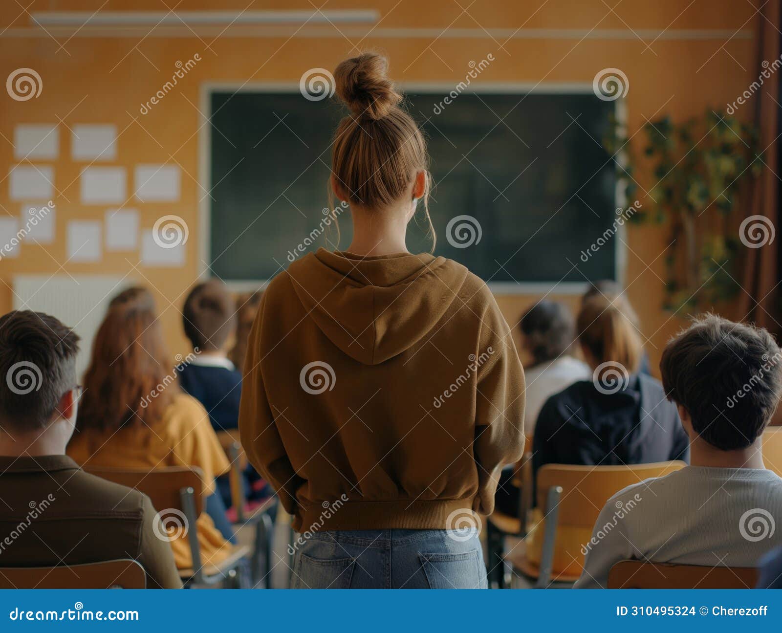 Teacher Overlooking a Classroom Stock Photo - Image of educator ...
