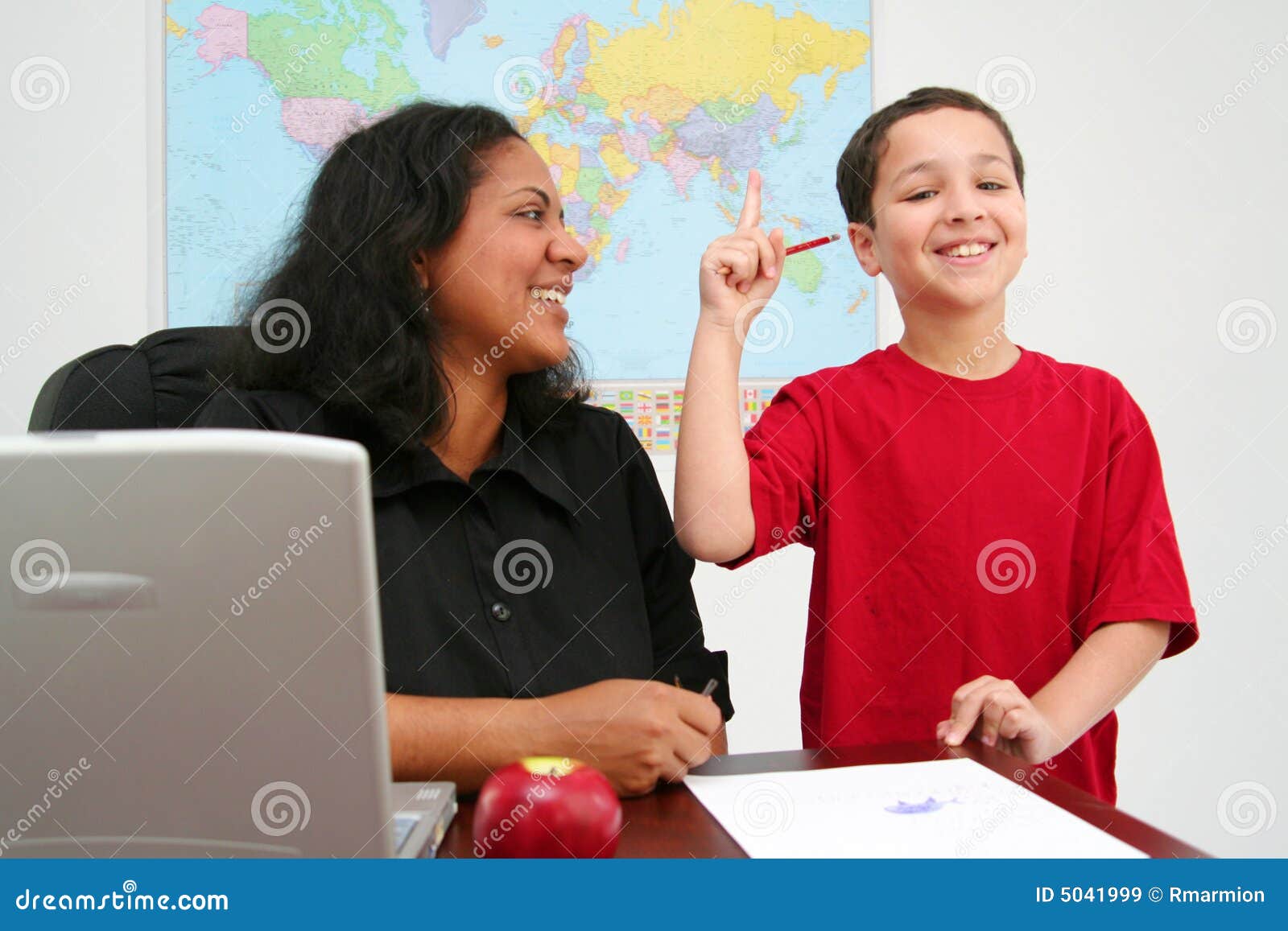 Teacher and Student stock image. Image of grade, schoolwork - 5041999