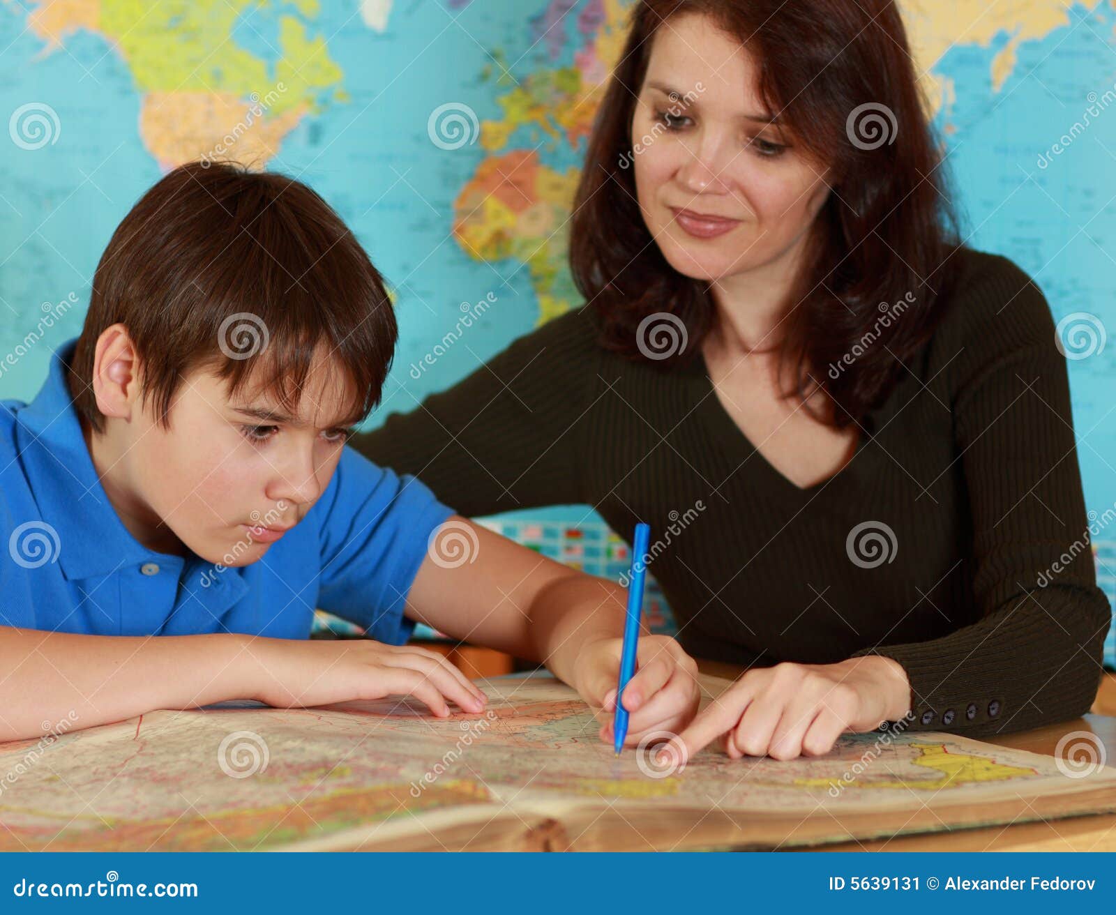 Teacher and student stock image. Image of elementary, teacher - 5639131