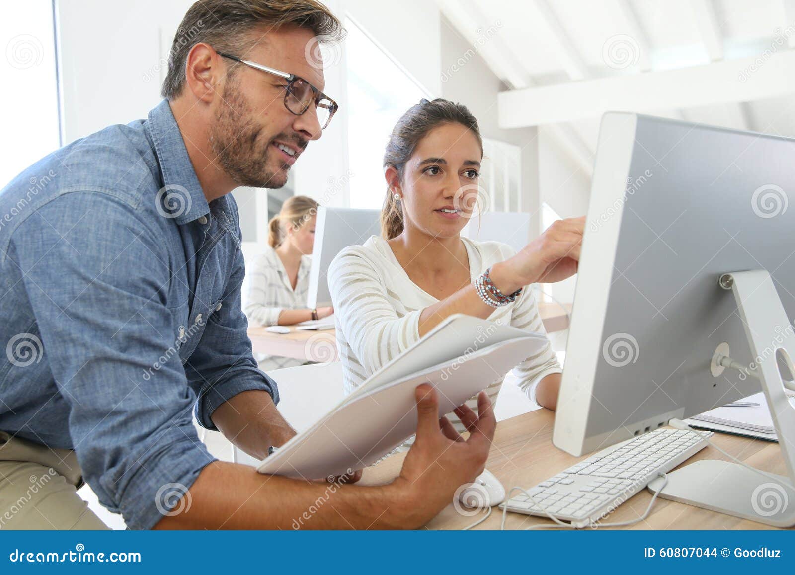 Teacher and Student Discussing about the Topic Stock Photo - Image of ...