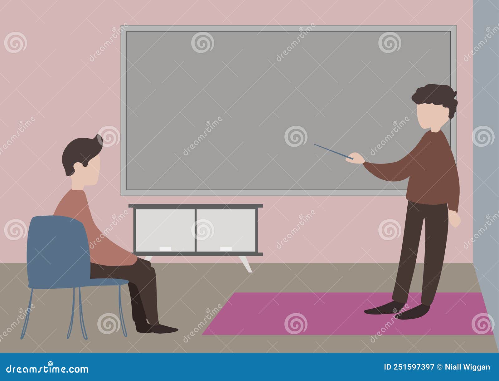 Illustration of a Teacher and Student Having Class Privately Inside a ...