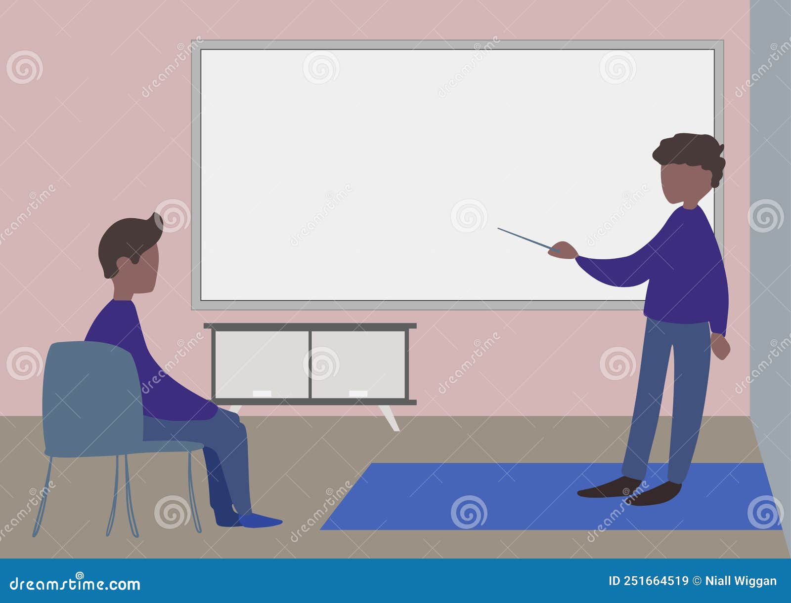 Illustration of a Teacher and Student Having Class Privately Inside a ...