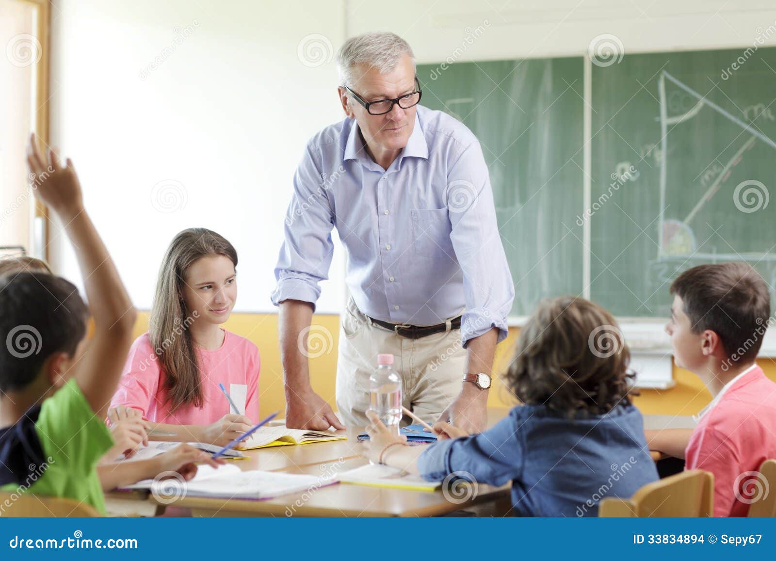Teacher and Student in Lesson Stock Photo - Image of expertise, indoors ...